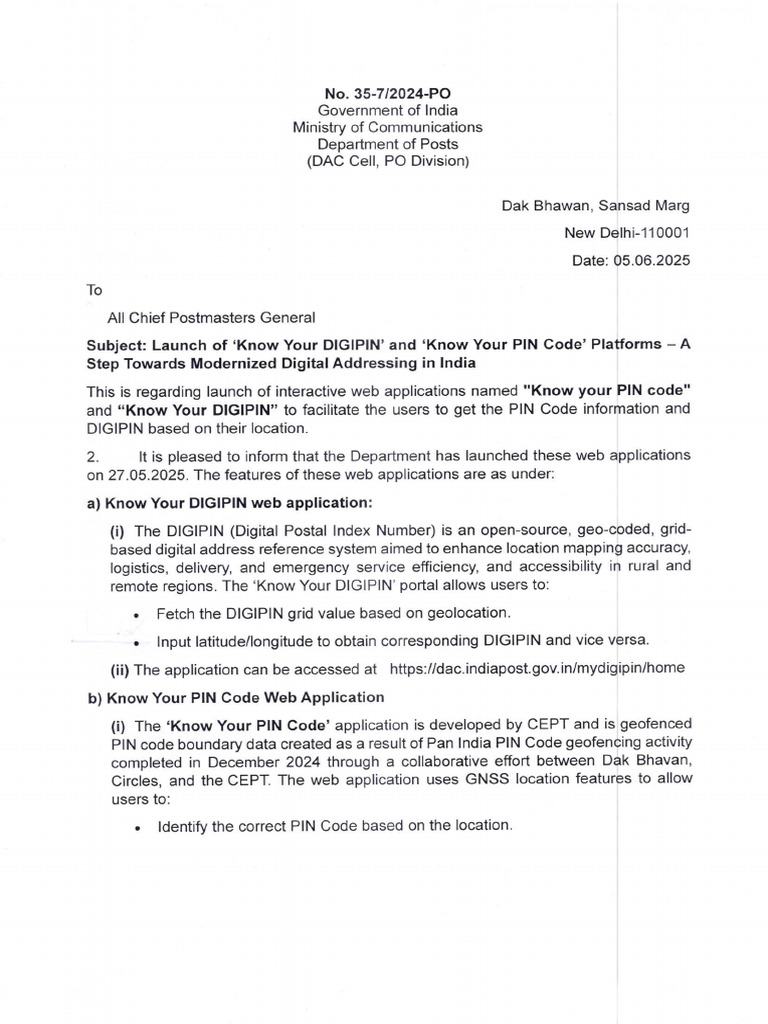 Launch of 'Know Your DLGLPLN' and 'Know Your PIN Code' Platforms | PDF