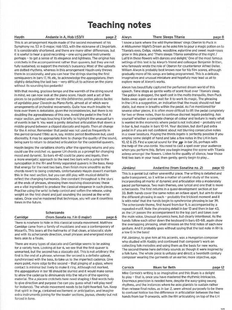 Grade 5 Teaching Notes | PDF