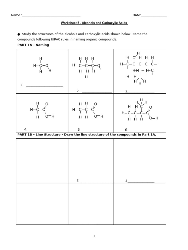 Chem WS5 Alcohols and Carboxylic Acids | PDF | Functional Group | Glycerol