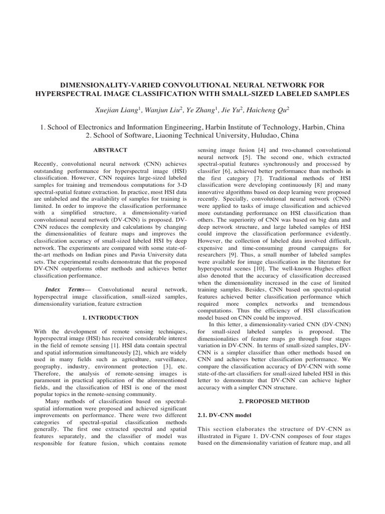 Dimensionality-Varied Convolutional Neural Network For Hyperspectral ...