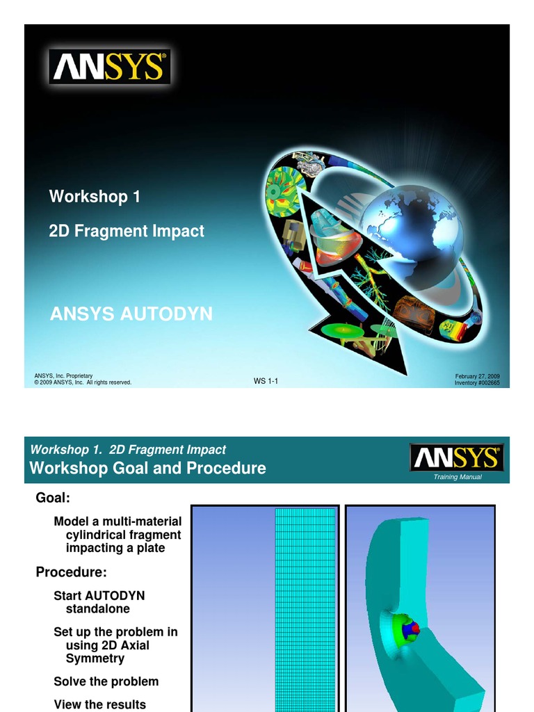 Ansys Autodyn 120 Workshop 01 | PDF | Euclidean Vector | Areas Of Computer Science