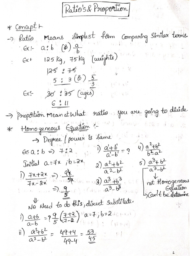 RATIO AND PROPORTION A | PDF