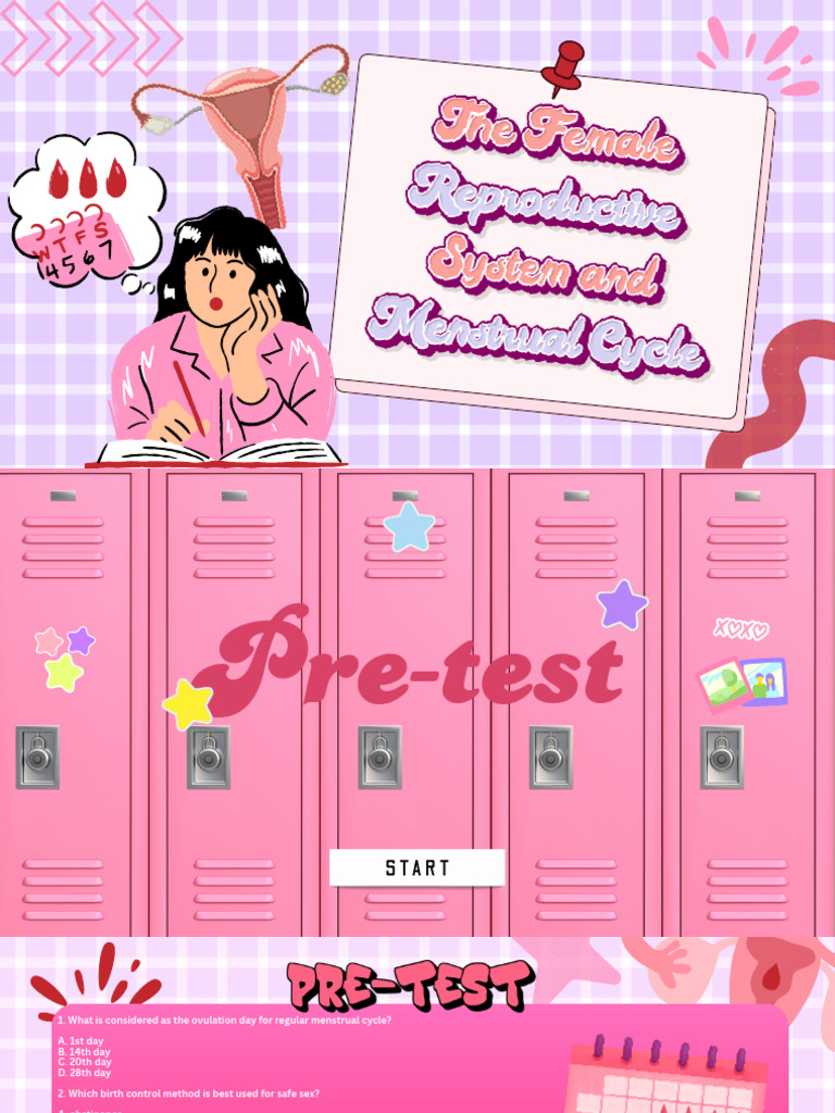 The Menstrual Cycle Presentation in A Red Pink Illustrative Style | PDF ...