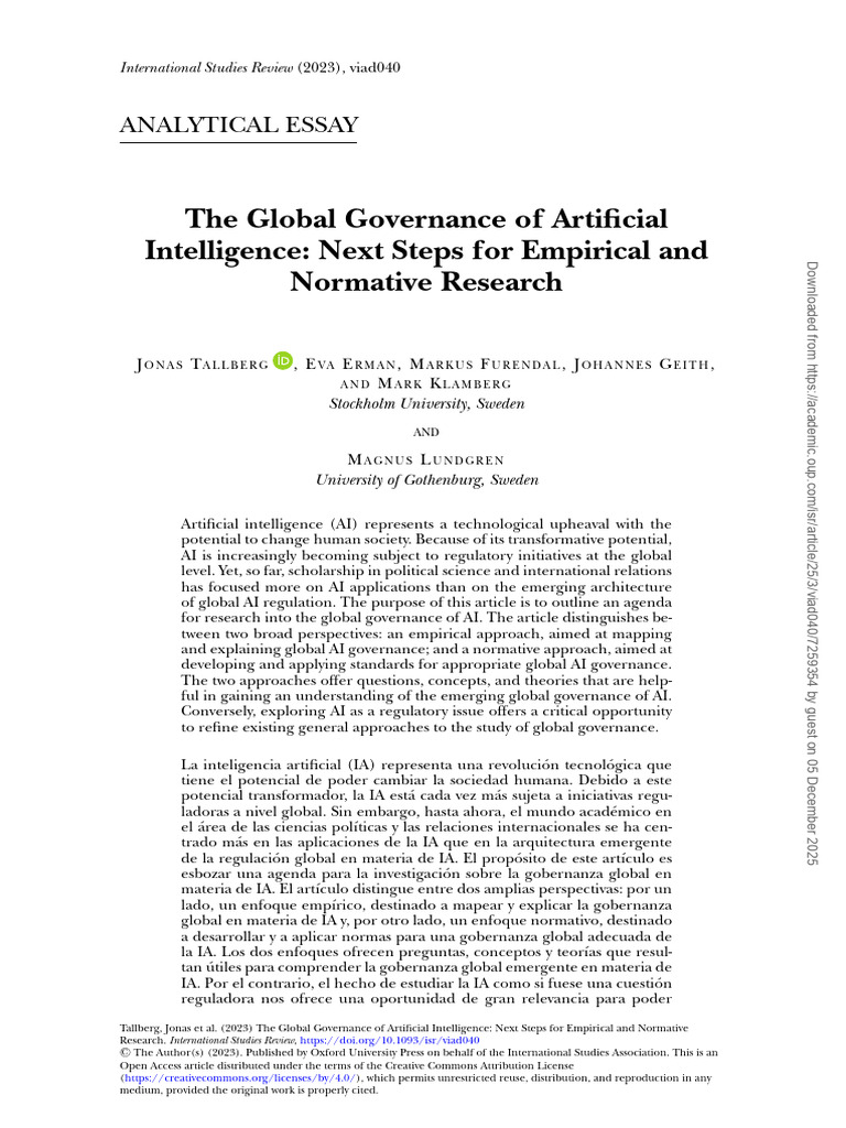 Global AI Governance Research Agenda | PDF | Governance | Artificial ...