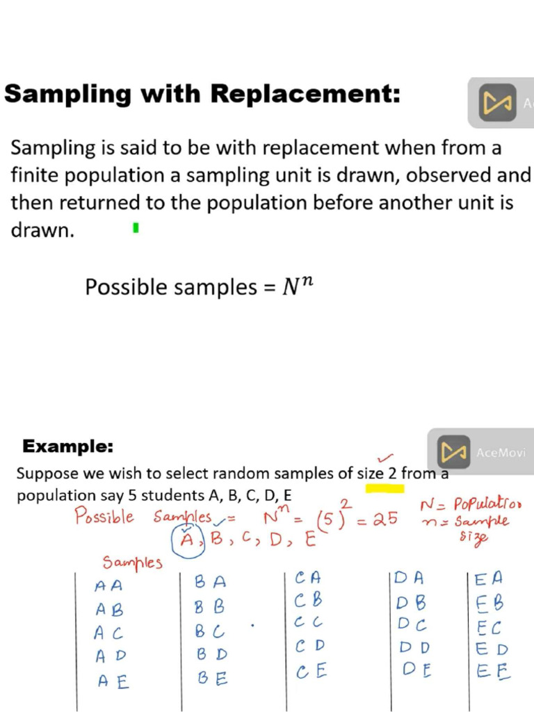 Sampling With & Without Replacement | PDF