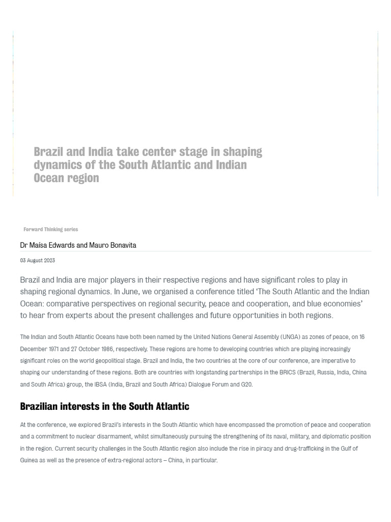 Brazil and India take center stage in shaping dynamics of the South ...