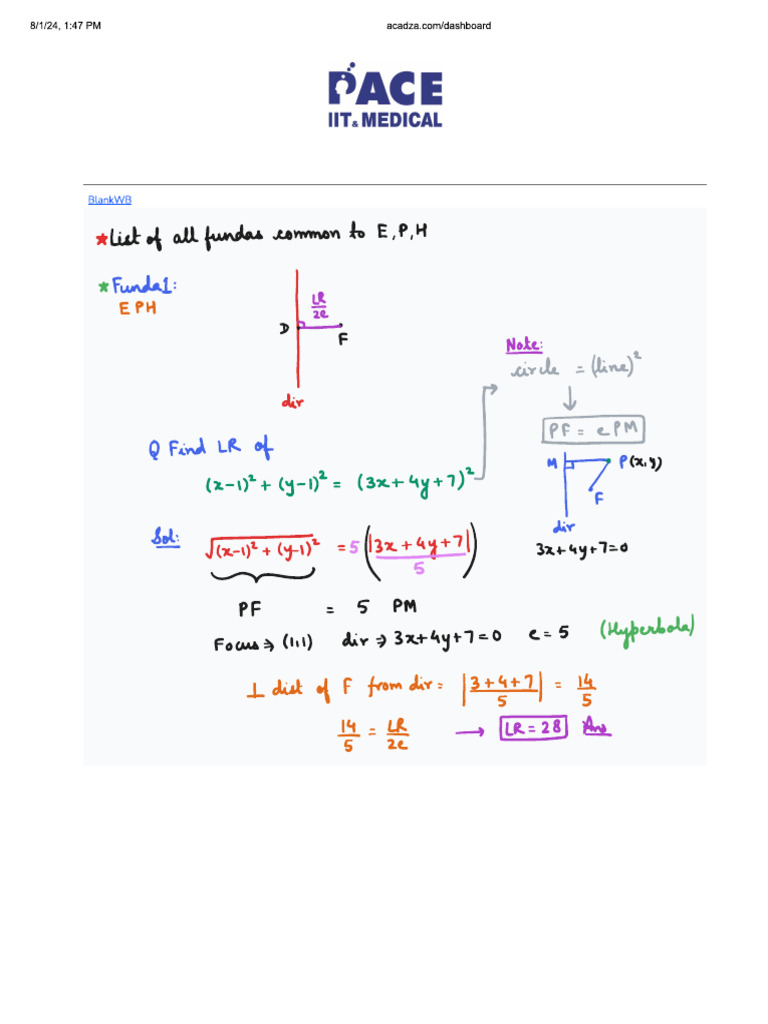 Conics Sheet | PDF