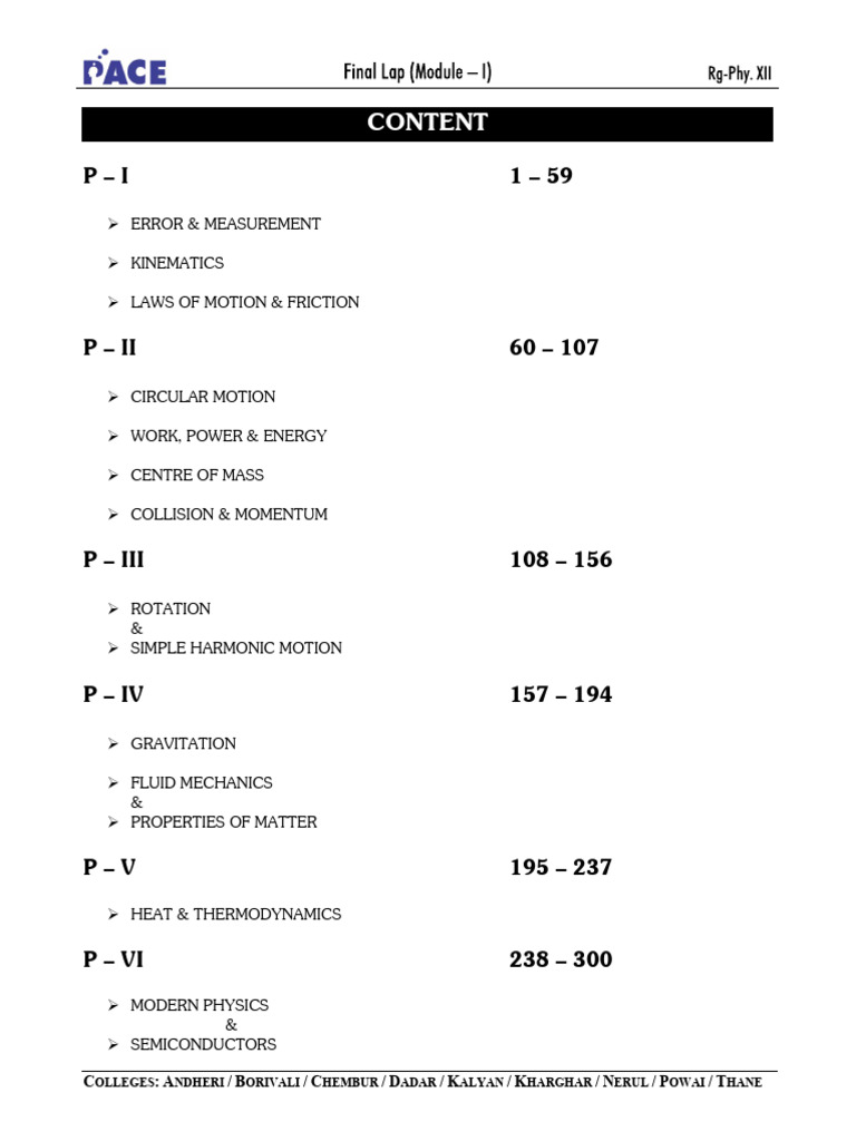 Physics Mains REVISION MODULE | PDF | Force | Acceleration