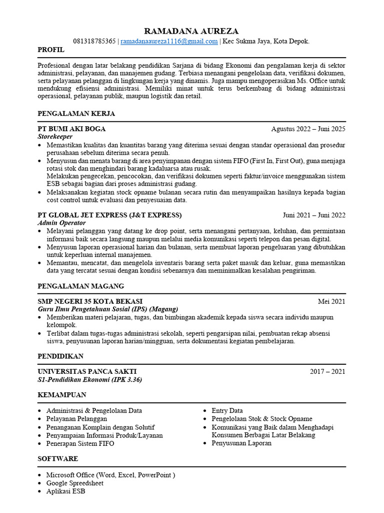 Profil Profesional Administrasi dan Logistik | PDF