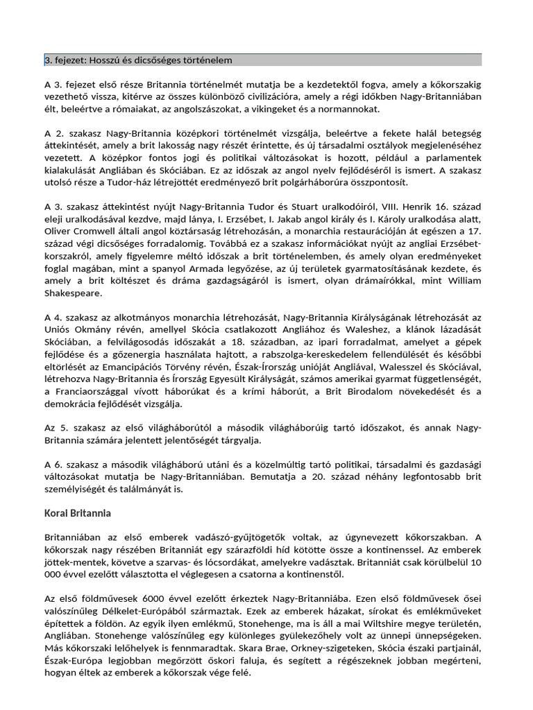 Az Angol Hosszú És Dicsőséges Történelem | PDF
