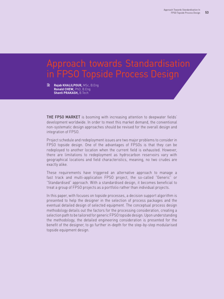 Standardizing FPSO Topside Design Approaches | PDF | Natural Gas ...