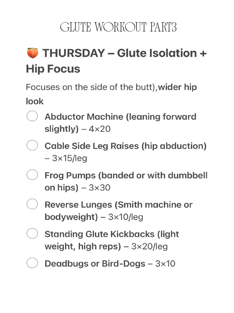 Glute Workout Part3 Thursday | PDF