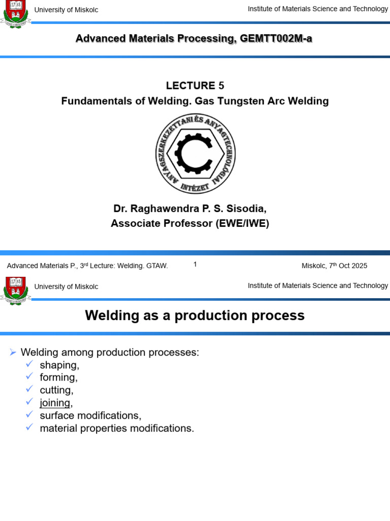 05 - Fundamentals of Welding. Gas Tungsten Arc Welding | PDF | Welding ...