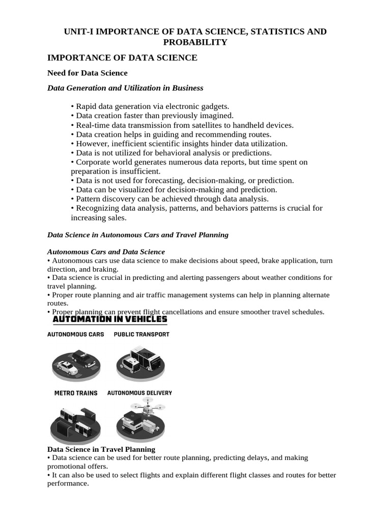 Unit I | PDF | Data | Data Science