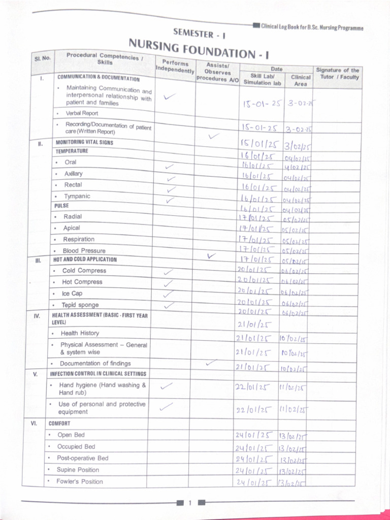 Clinical Log Book 1 and 2 Seem | PDF