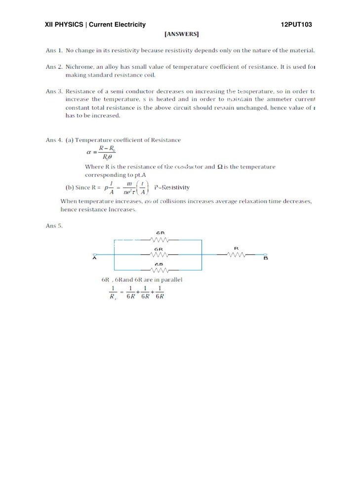 Current Electricity SOLUTIONS | PDF