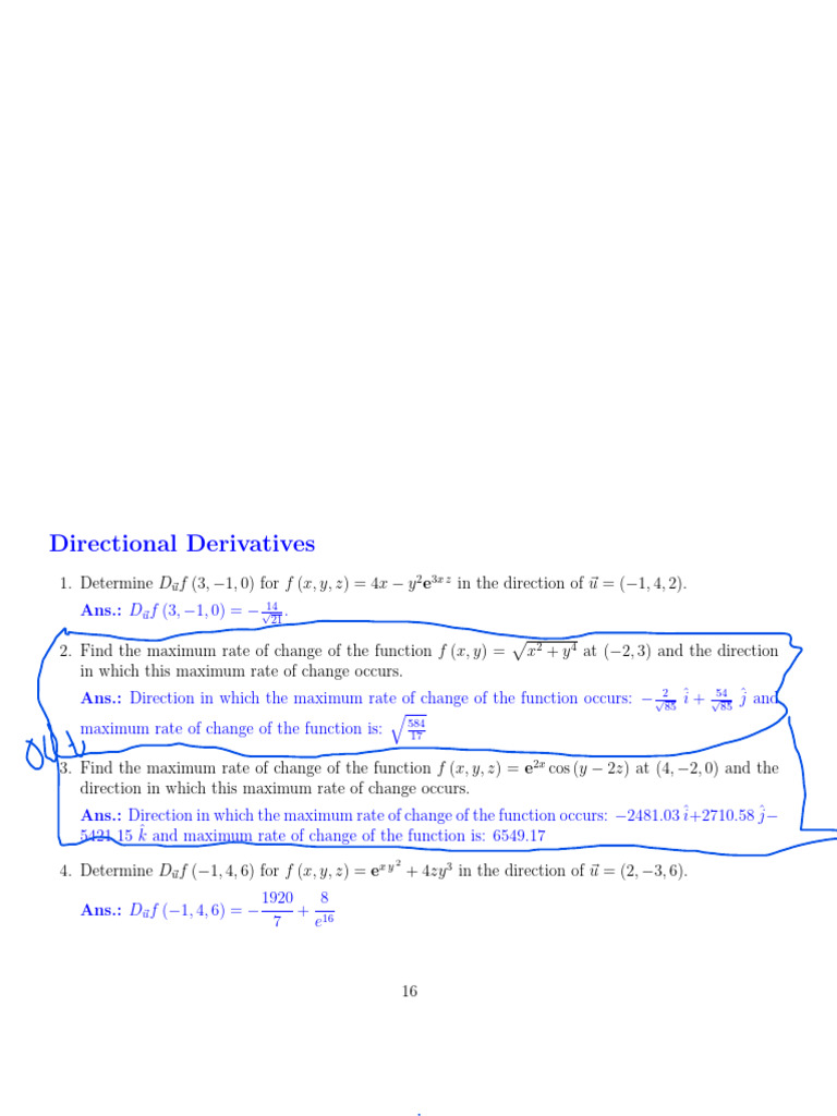 Practice Set Directional Derivatives 251009 195755 | PDF | Applied ...