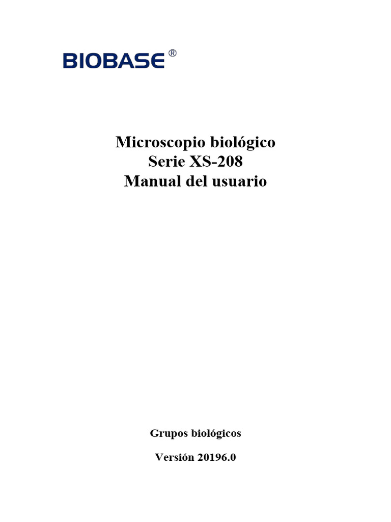 Manual de Usuario del Microscopio XS-208 | PDF | Óptica | Ojo