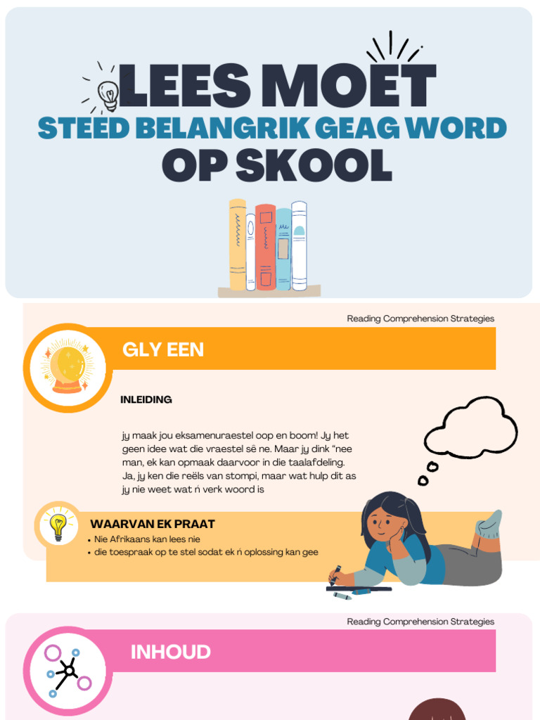 Colorful Illustrative Reading Comprehension Strategies Presentation 2 | PDF