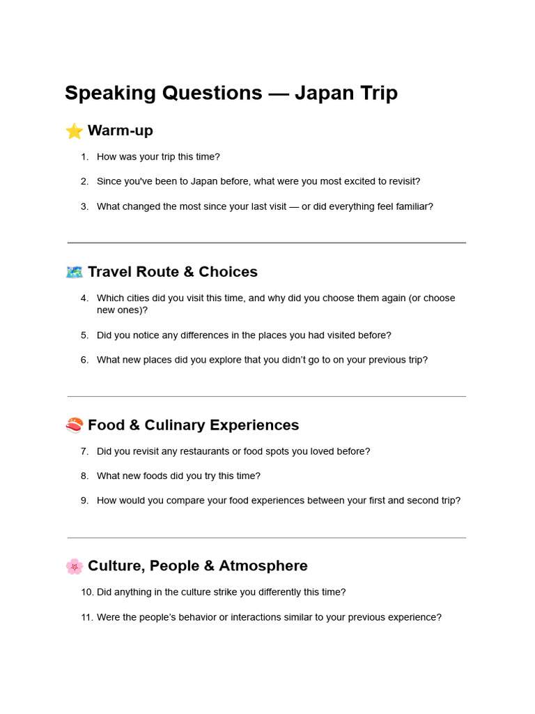 Japan Trip Reflections and Insights | PDF