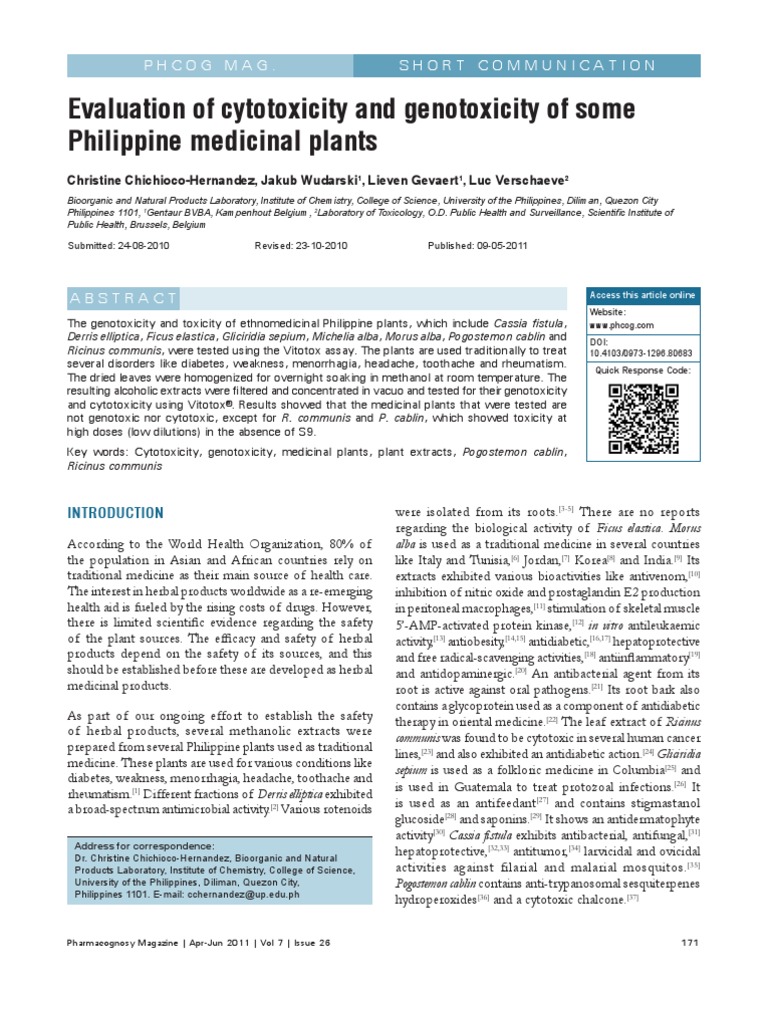 Evaluation of Cytotoxicity and Genotoxicity of Some | PDF ...