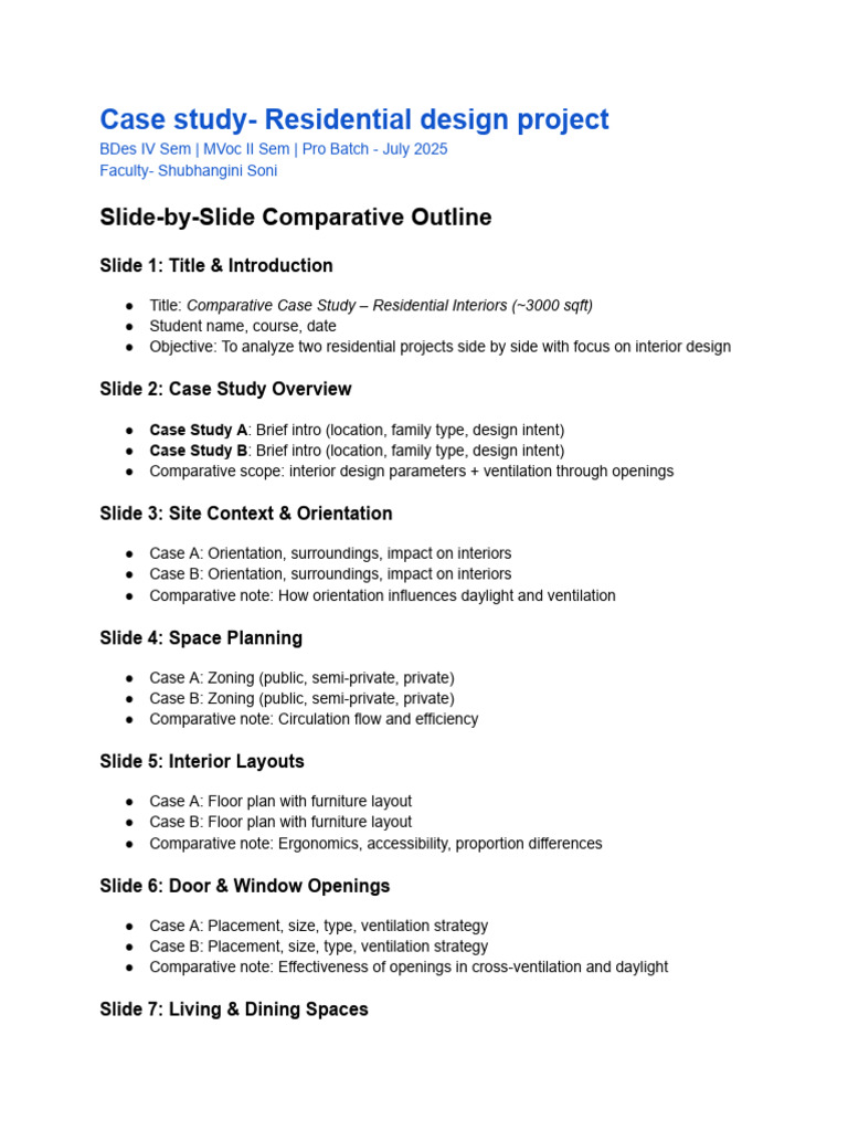 Comparative Case Study: Residential Interiors | PDF | Lighting ...