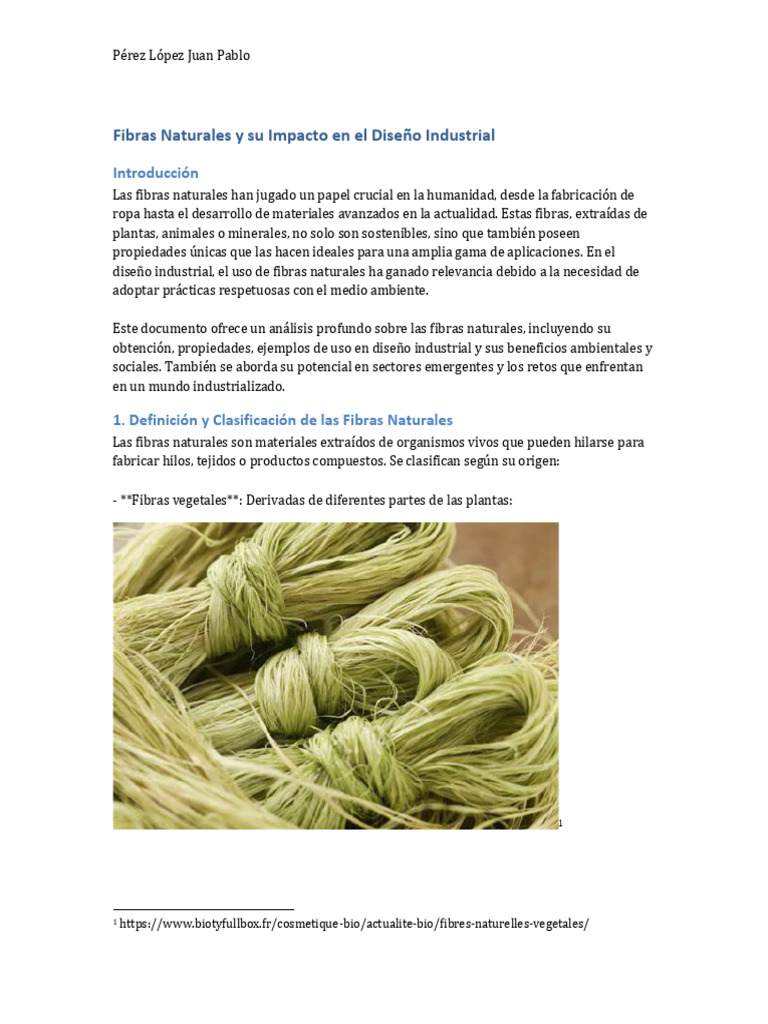 Fibras Naturales | PDF | Sustentabilidad | Textiles