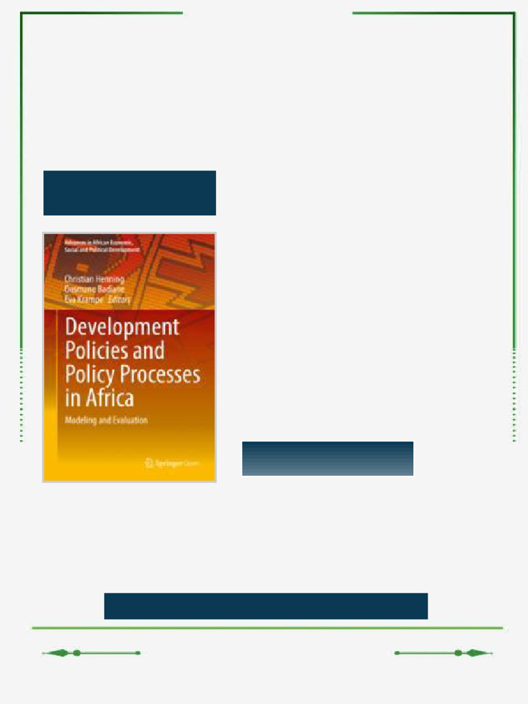 Development Policies and Policy Processes in Africa: Modeling and ...