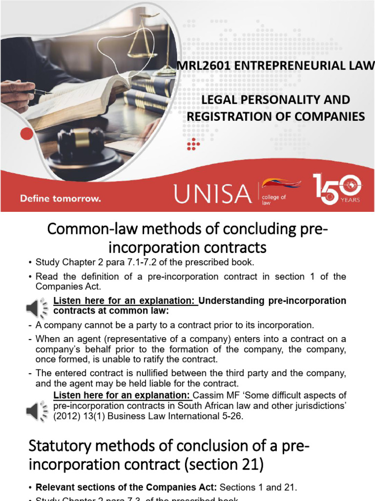 Lesson 05_Pre-Incorporation Contract | PDF