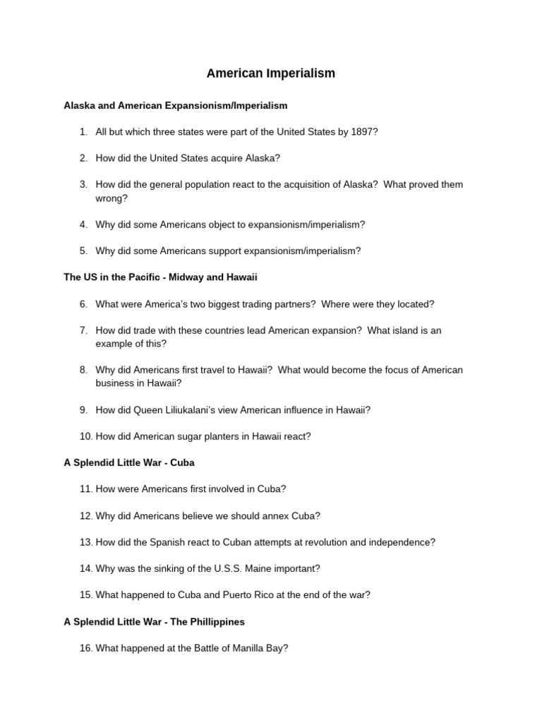 American+Imperialism+Notes | PDF | Theodore Roosevelt | The United States