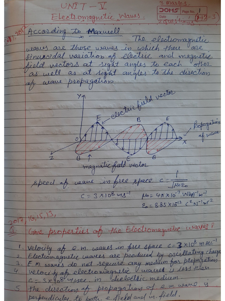 2physics Unit 5 E M Waves -1 | PDF