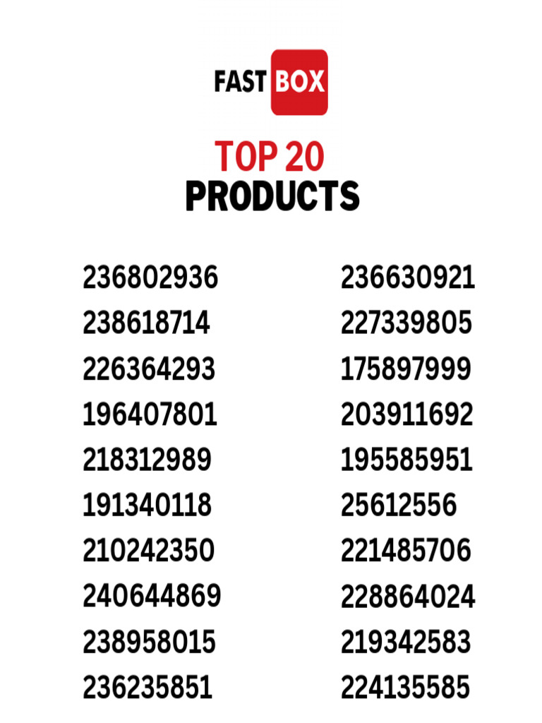Top 20 Products Fastbox | PDF