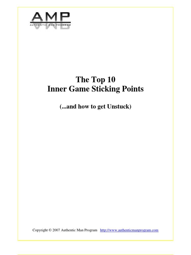 Top 10 Inner Game Sticking Points With Women - and How To Overcome Them - AMP (Authentic Man ...