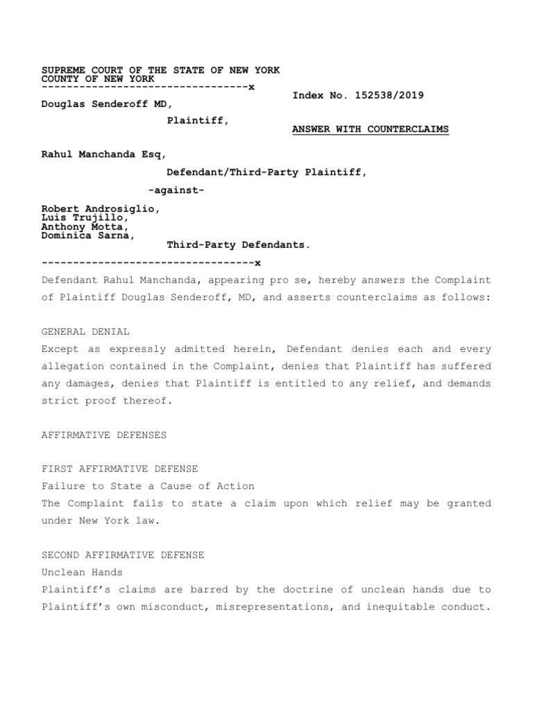 Answer With Counterclaims | PDF | Damages | Legal Remedy