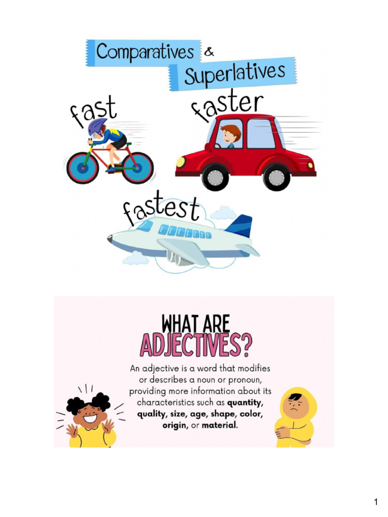 Comparative Adjectives Worksheet | PDF | Linguistics