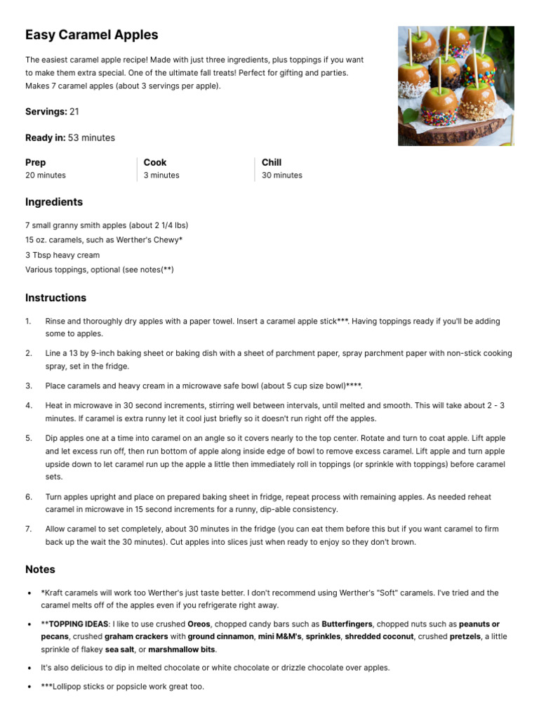 Easy Caramel Apples - Cooking Classy | PDF | Caramel | Confectionery