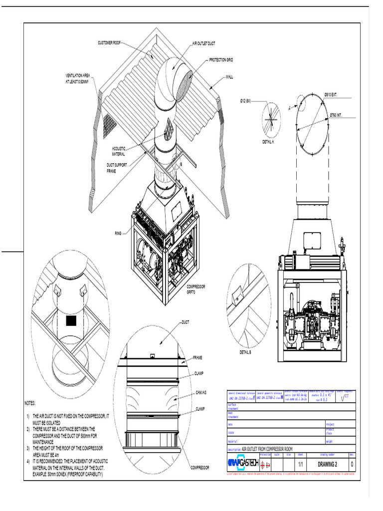 DRAWING2-Air Outlet From Compressor Room | PDF | Duct (Flow) | Building ...