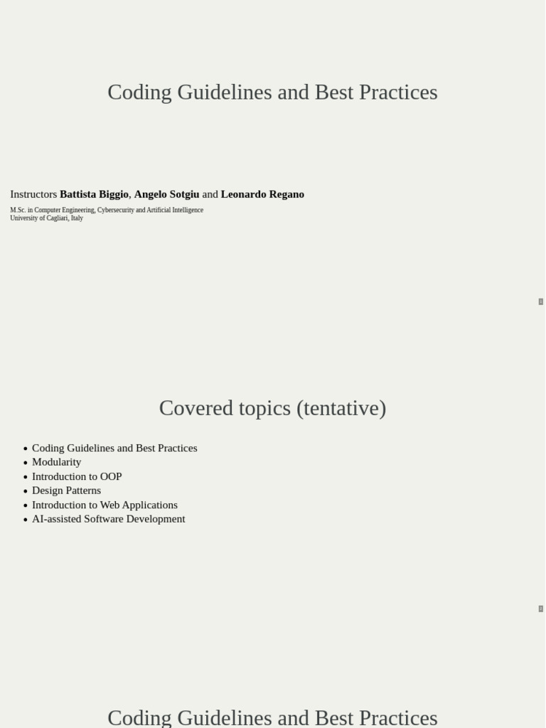 Coding Best Practices for Software Quality | PDF | Python (Programming ...