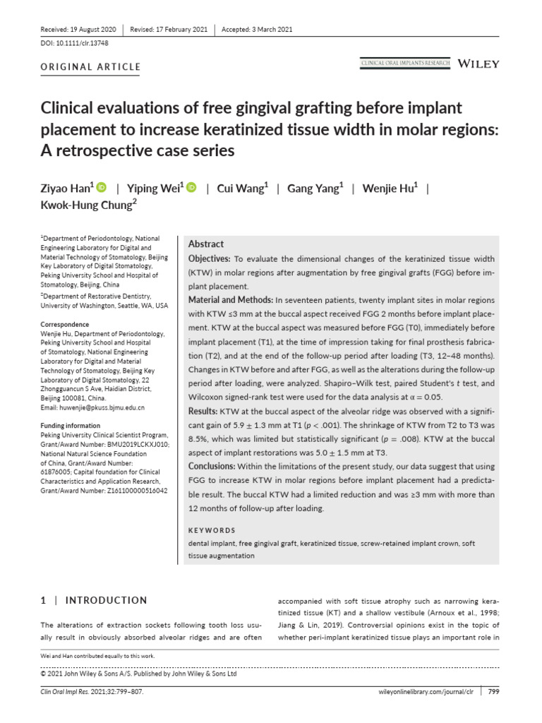 Free Gingival Grafting for Molar Implants | PDF | Dental Implant ...