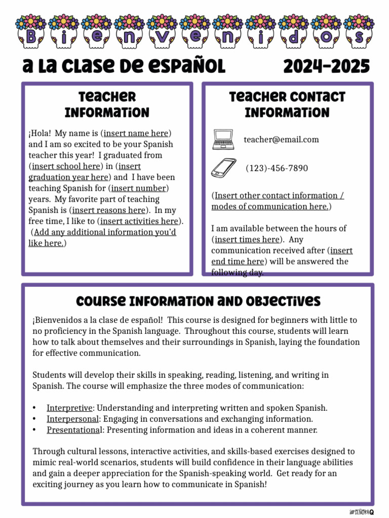 Beginner Spanish Course Syllabus | PDF | Communication | Learning
