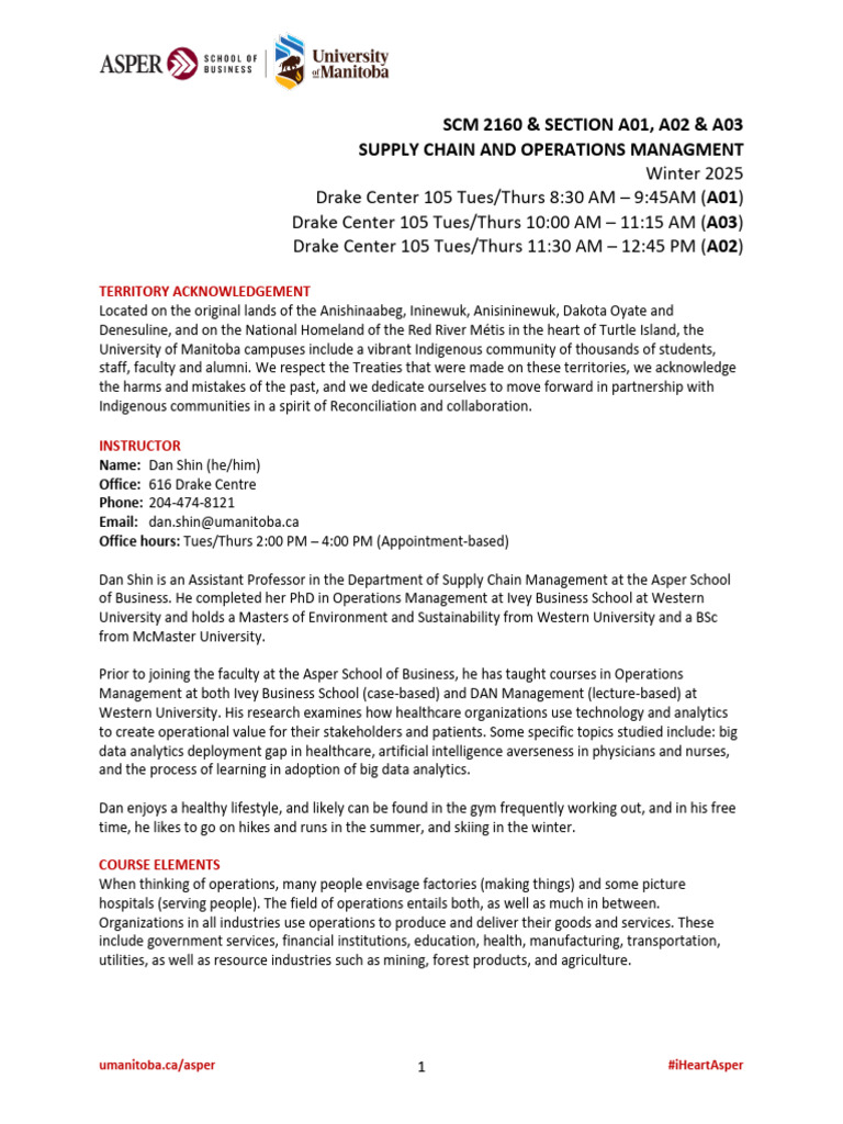 Supply Chain Management Course Details | PDF | Academic Dishonesty ...