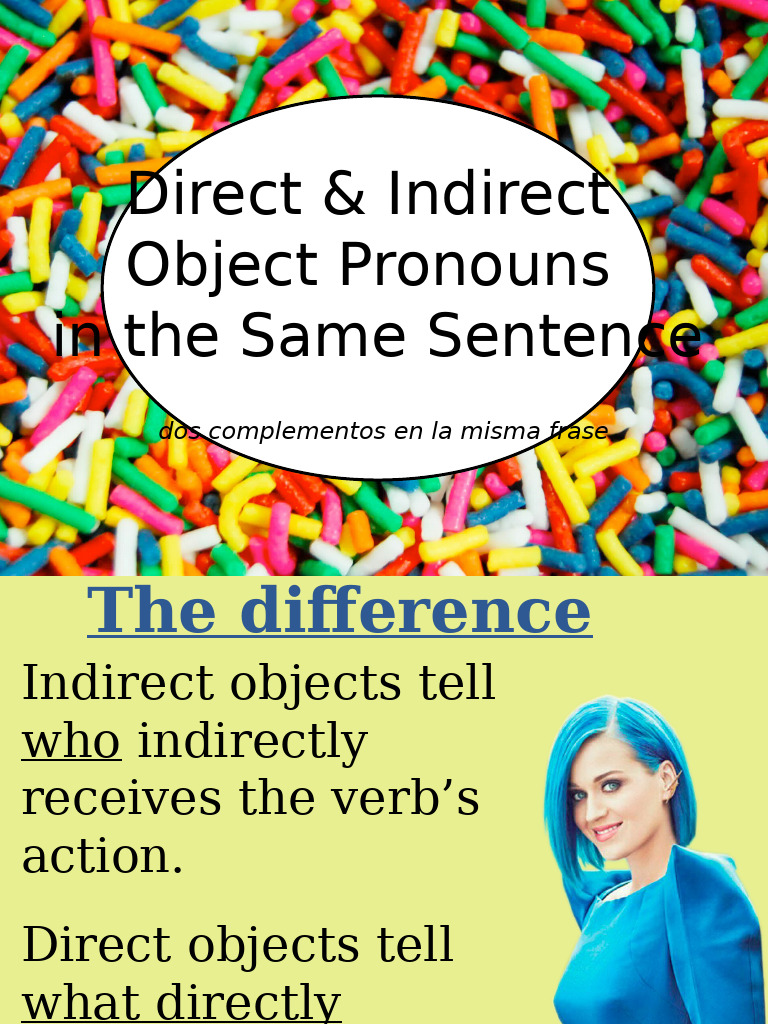 Direct & Indirect Object Pronouns in The Same Sentence: Dos ...