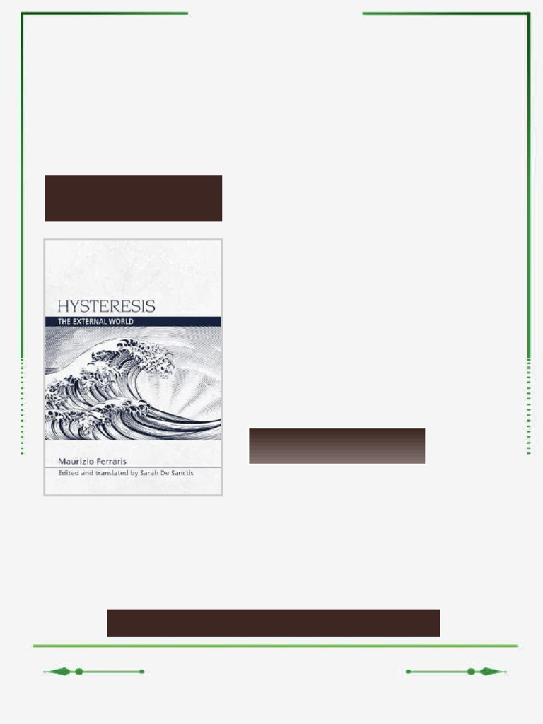 Hysteresis: The External World (Speculative Realism) 1st Edition ...