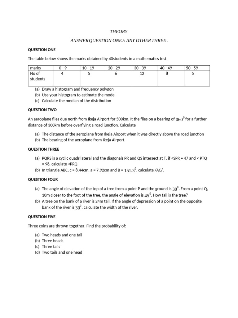 Ss2 Mathematics Theory | PDF