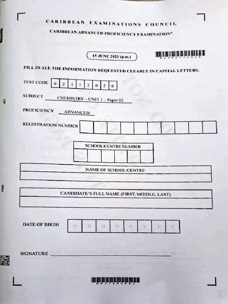 Chemistry 2023 U1 P2 | PDF