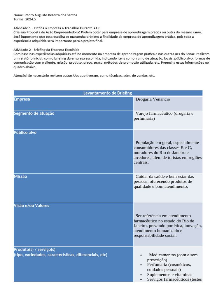 Pedro Augusto Bezerra -Surperv.Aula2-Ação-Empreendedora (1) | PDF ...