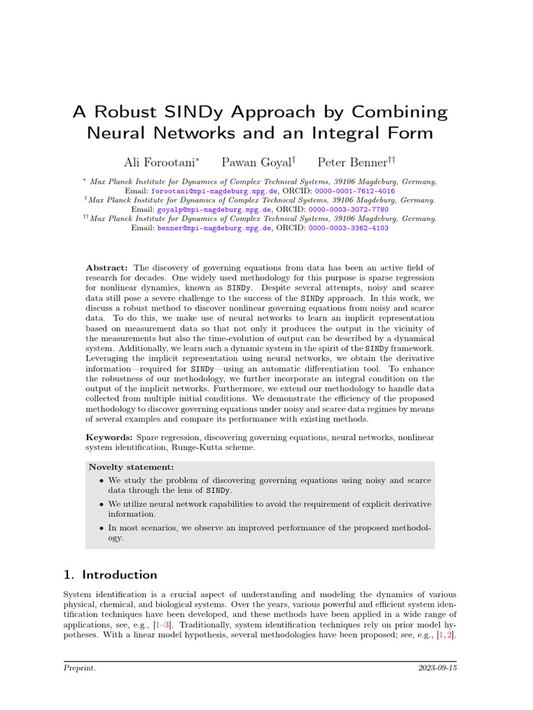 2023-A Robust SINDy Approach by Combining | PDF | Nonlinear System ...