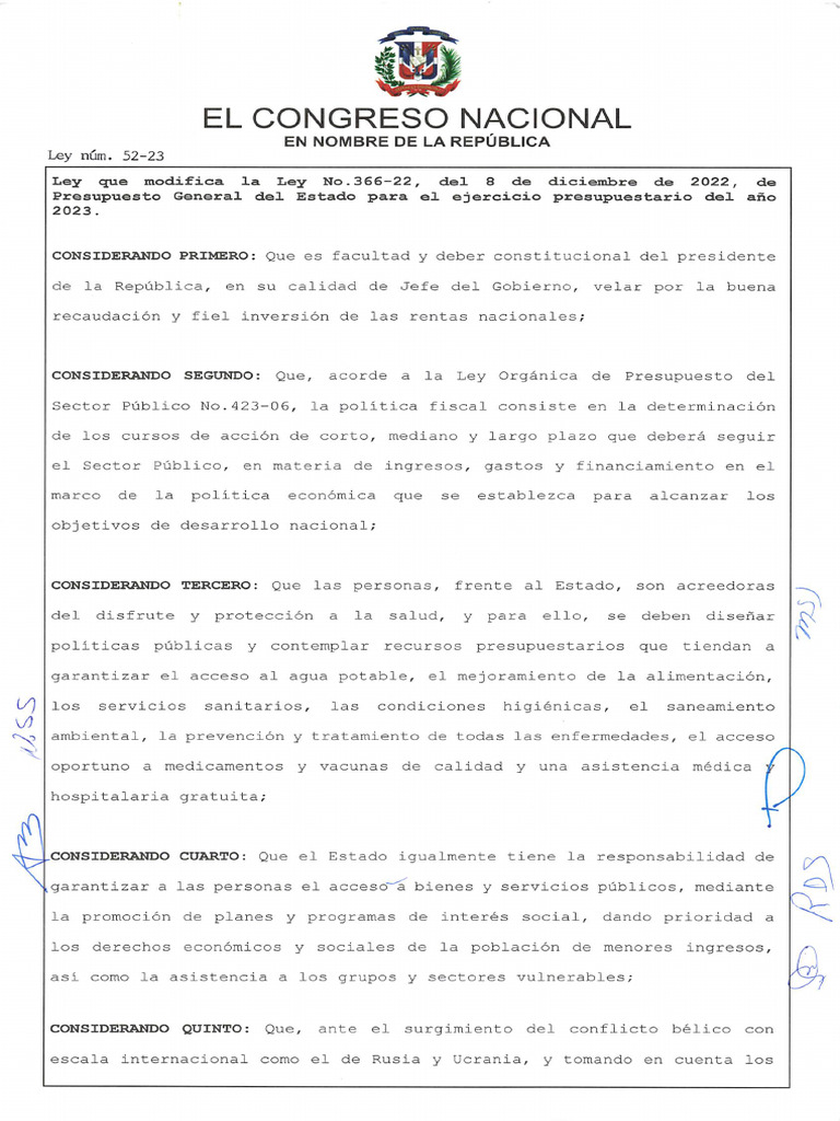 Ley 52-23 | PDF