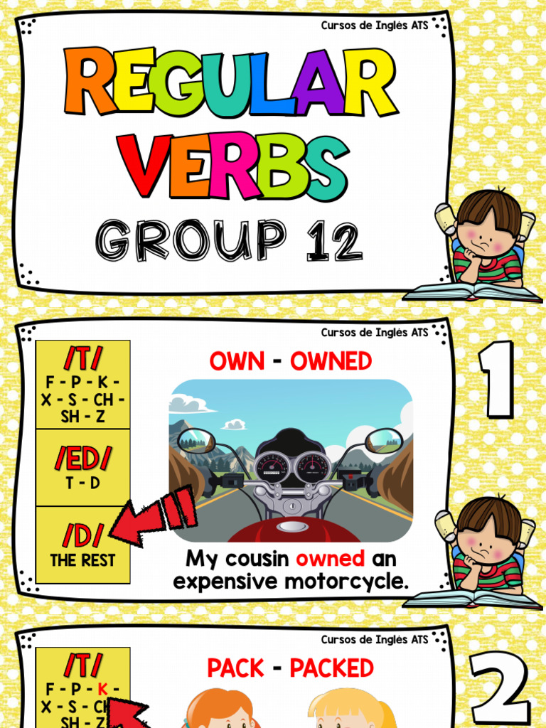 Verbos Regulares Grupo 12 Guia de Estudio | PDF