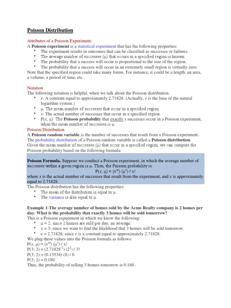 Poisson Distribution | PDF | Poisson Distribution | Teaching Mathematics